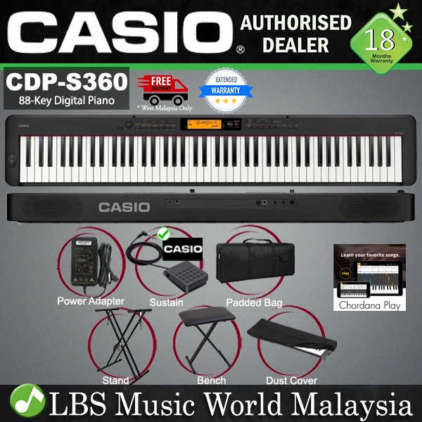 Casio CDP-S360 88 Keys Digital Piano Portable Set (CDPS360 CDP S360) | Shopee Malaysia
