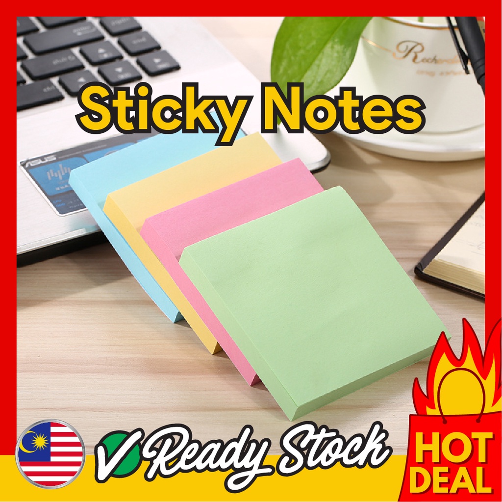 Sticky Notes Memo Pad 76mm x 76mm Ready Stock | Post-it Notes | Shopee ...