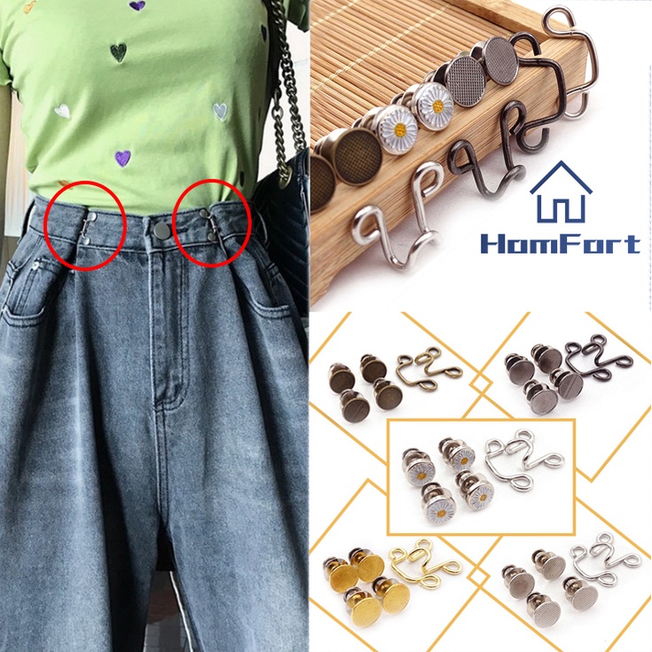 Invisible Adjustable Waist Buckle Jeans Metal Buttons for Clothes ...