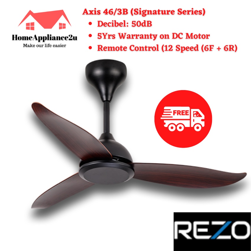 Rezo Ceiling Fan 吊扇 Kipas Siling Axis 46/3B 3 Blade Remote Control DC ...