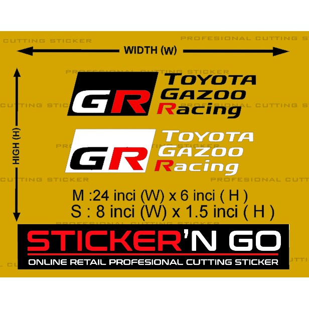 STICKER CUTTING CUSTOM TOYOTA GAZOO RACING DESIGN | Shopee Malaysia