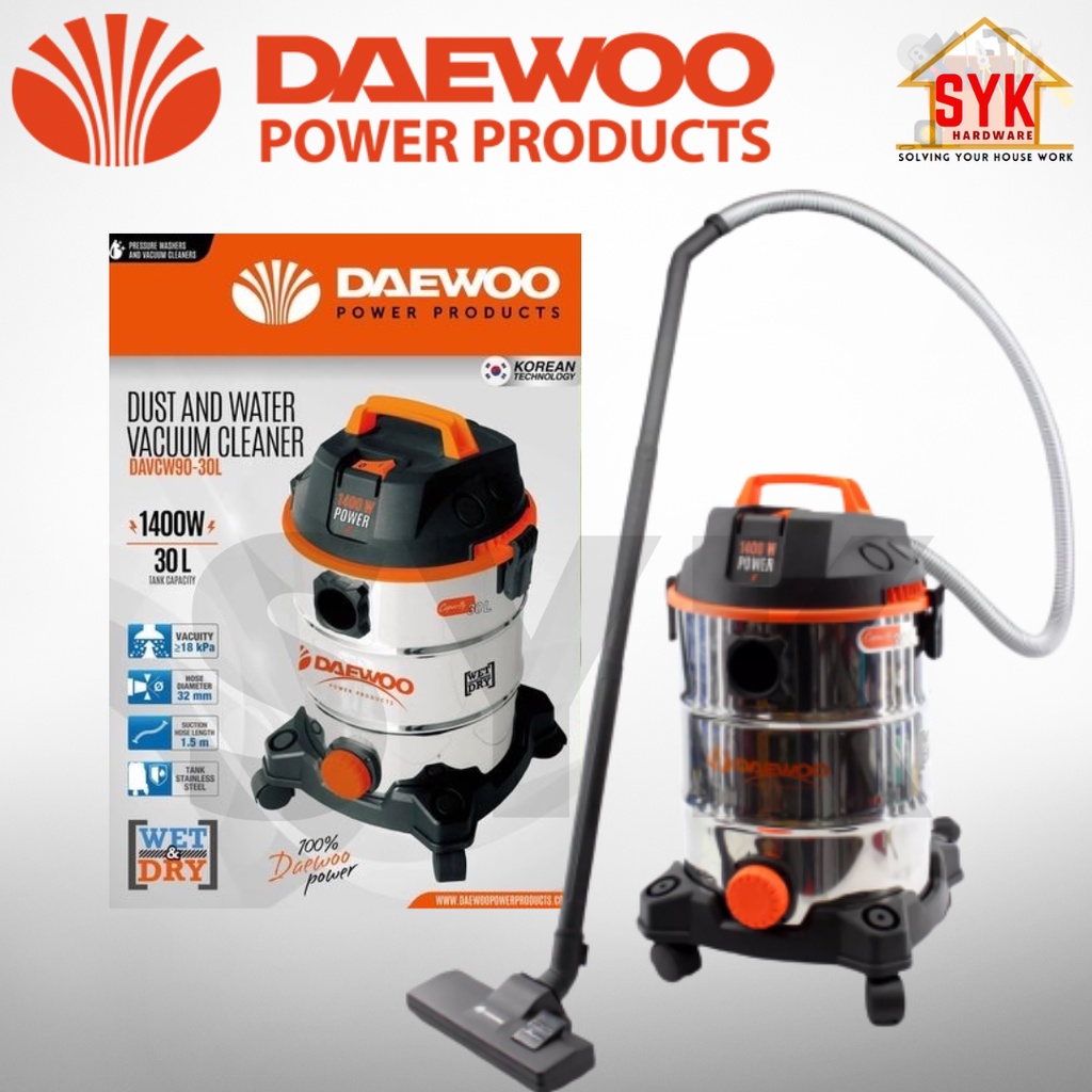 SYK Daewoo DAVC/DAVCW90-30L 30L 1400W Corded Wet and Dry Vacuum ...