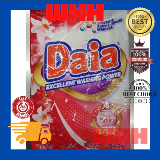 DAIA DETERGENT Powder 750G (Floral Parfum, Lemon, White Action Kill 99 ...
