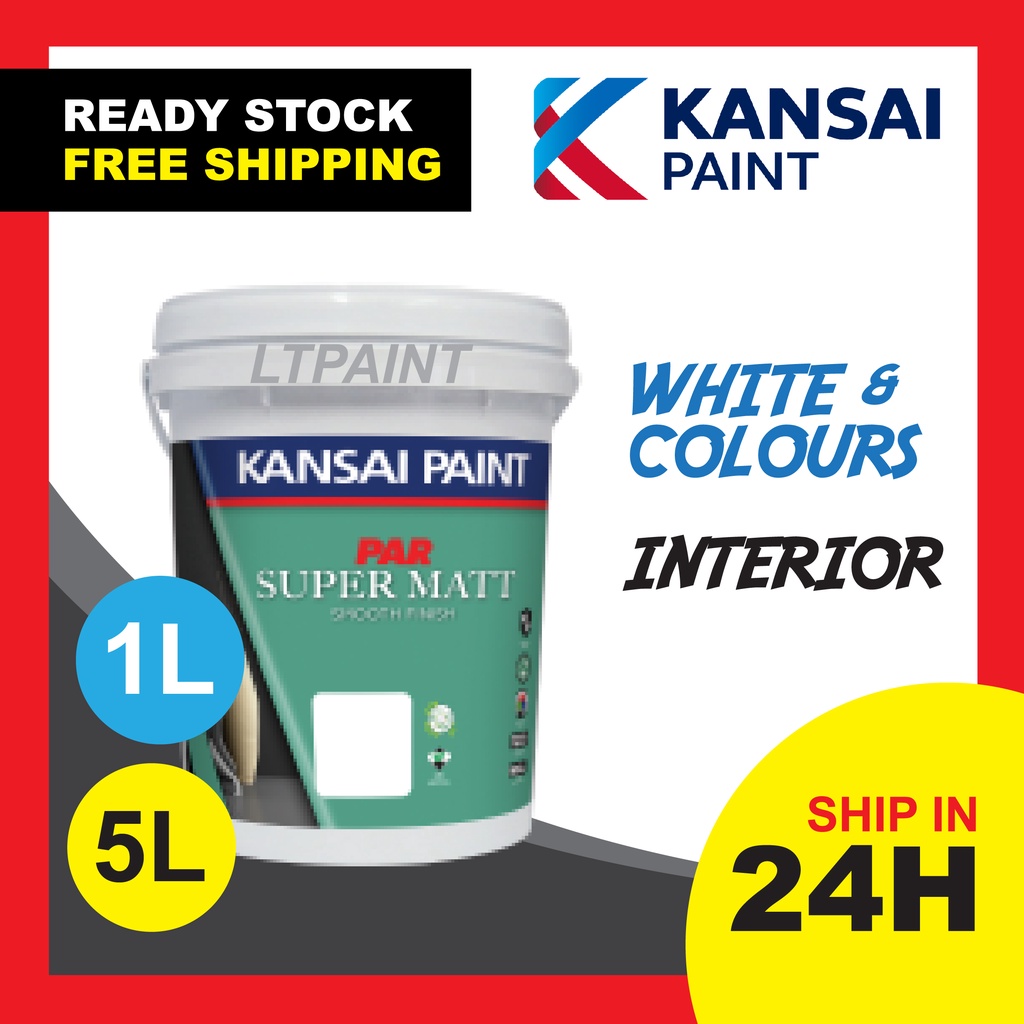 5L Kansai Paint PAR Supermatt cement (Superior Quality) MANY COLOR ...