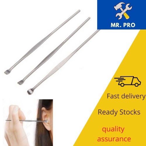 Wax Curette Remover Stainless Steel Earpick / besi korek telinga 10pcs ...