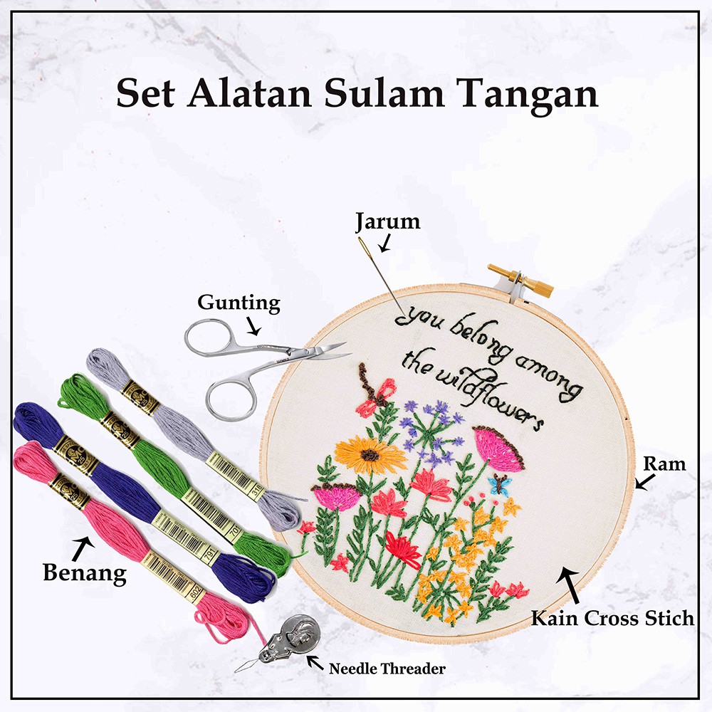 Set Lengkap Sulam Tangan | Shopee Malaysia