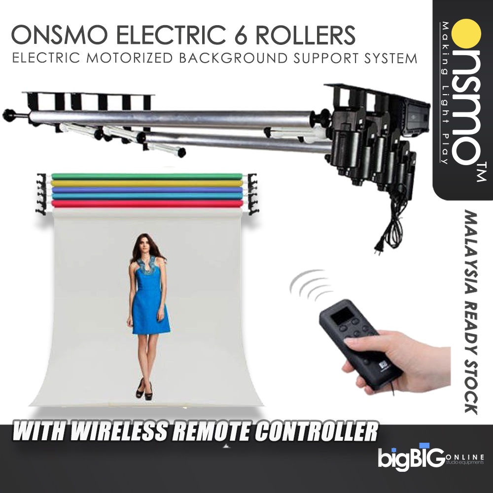 6 Rollers Electric Motorized Background Support System with Wireless ...