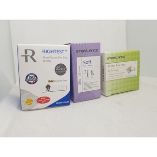 BIONIME RIGHTEST GS700 TEST STRIPS 25'S F. O. C LANCETS 25'S, ALCOHOL ...