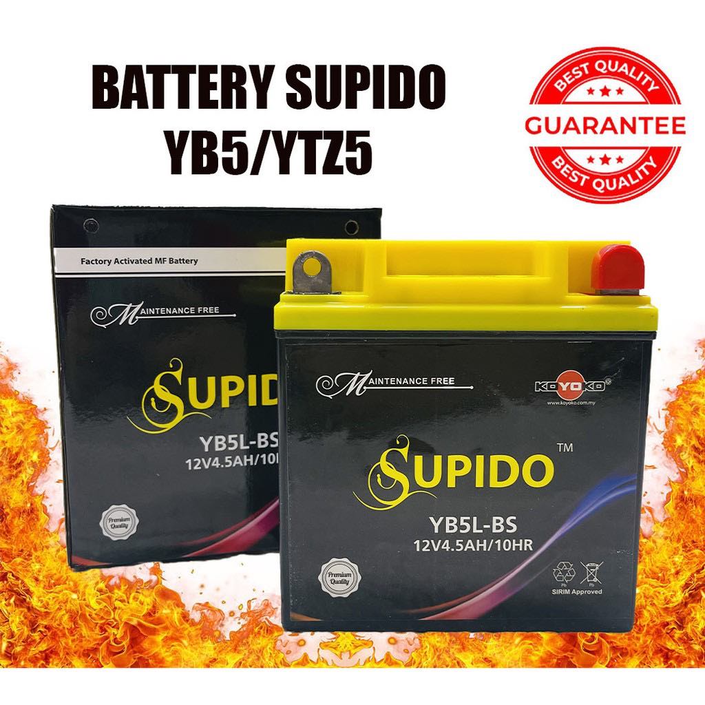 SIRIM Maintenance Free Acid Sealed Battery YB5L YB5 / YTZ5S YTZ5 Jenama ...
