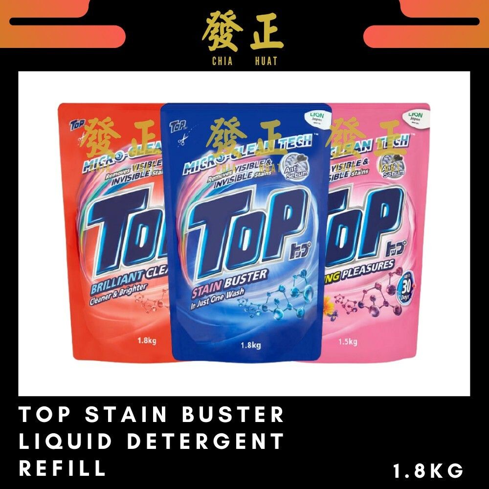 Top Liquid Detergent Refill Pack 1.8kg (Stain Buster / Brilliant Clean ...