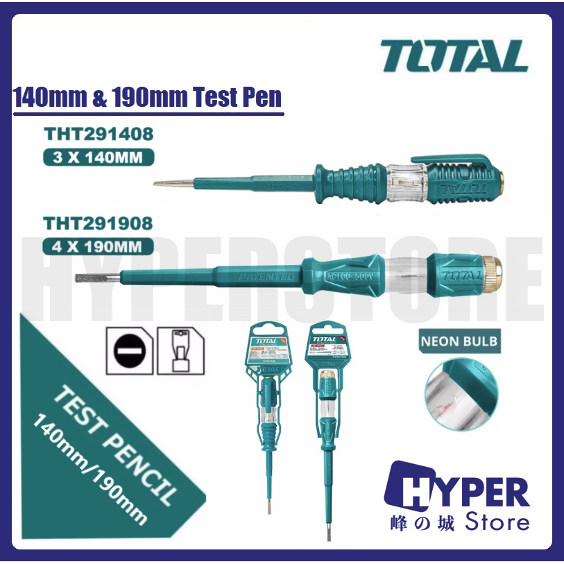 TOTAL 140mm & 190mm Test Pen / Testpen / Pen Ujian Berlampu ( THT291408 ...