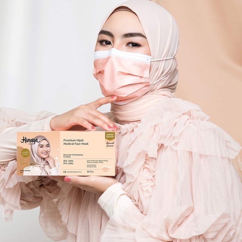 10Pcs 50Pcs READY STOCK HIMAYA PREMIUM HIJAB MASK HEADLOOP HALAL MASK ...