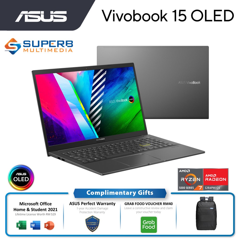 Asus VivoBook OLED 15 M513U-AL1459WS Laptop (AMD Ryzen 7 5700U, 8gb ram ...