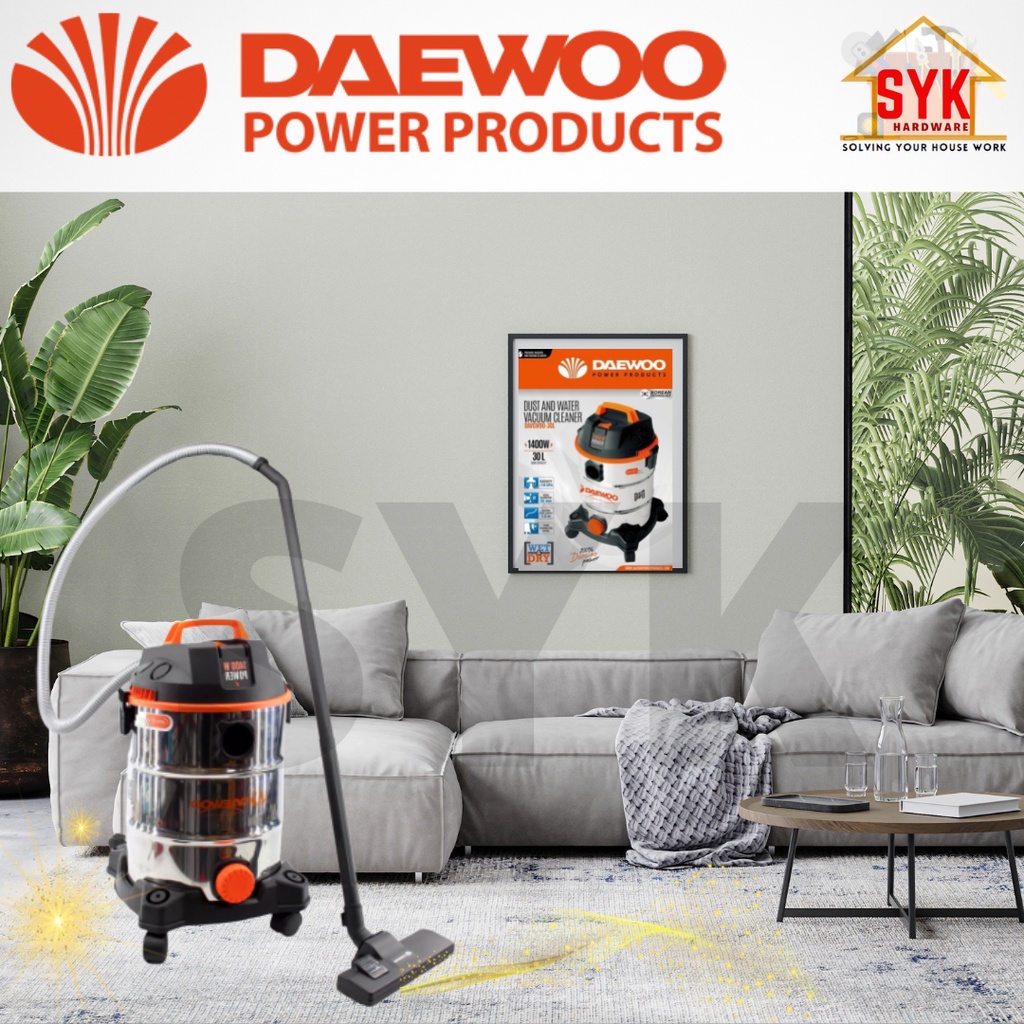 SYK Daewoo DAVC/DAVCW90-30L 30L 1400W Corded Wet and Dry Vacuum ...