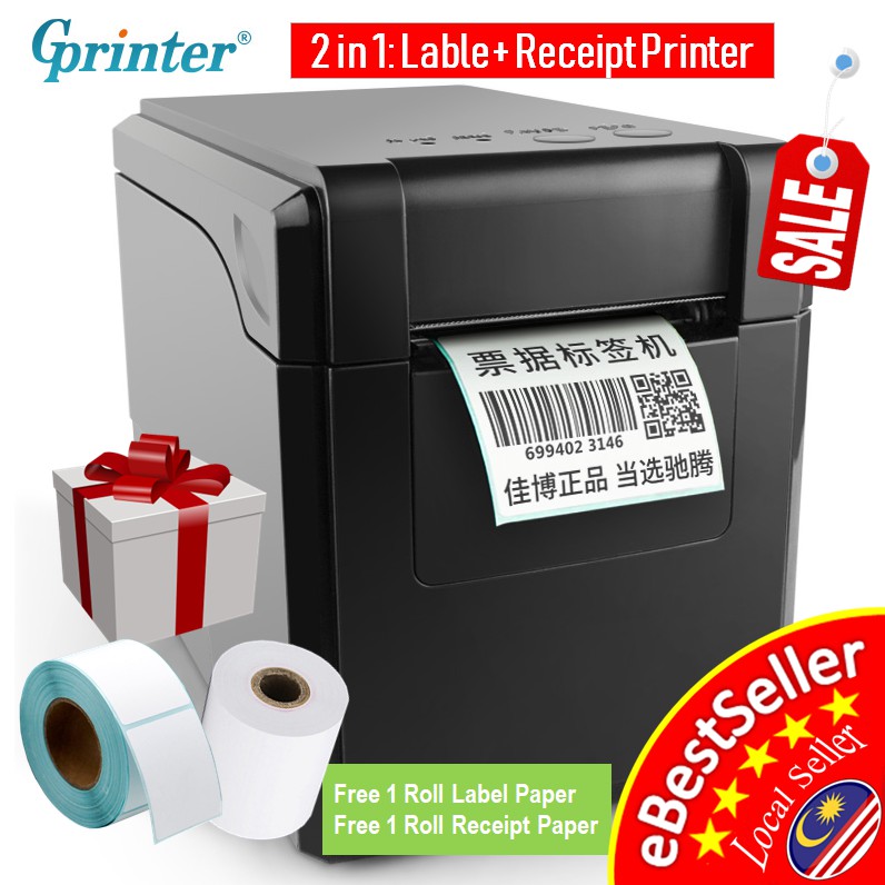2in1 GPrinter GP2120TF Barcode Label Pos Cash Register Receipt Thermal ...