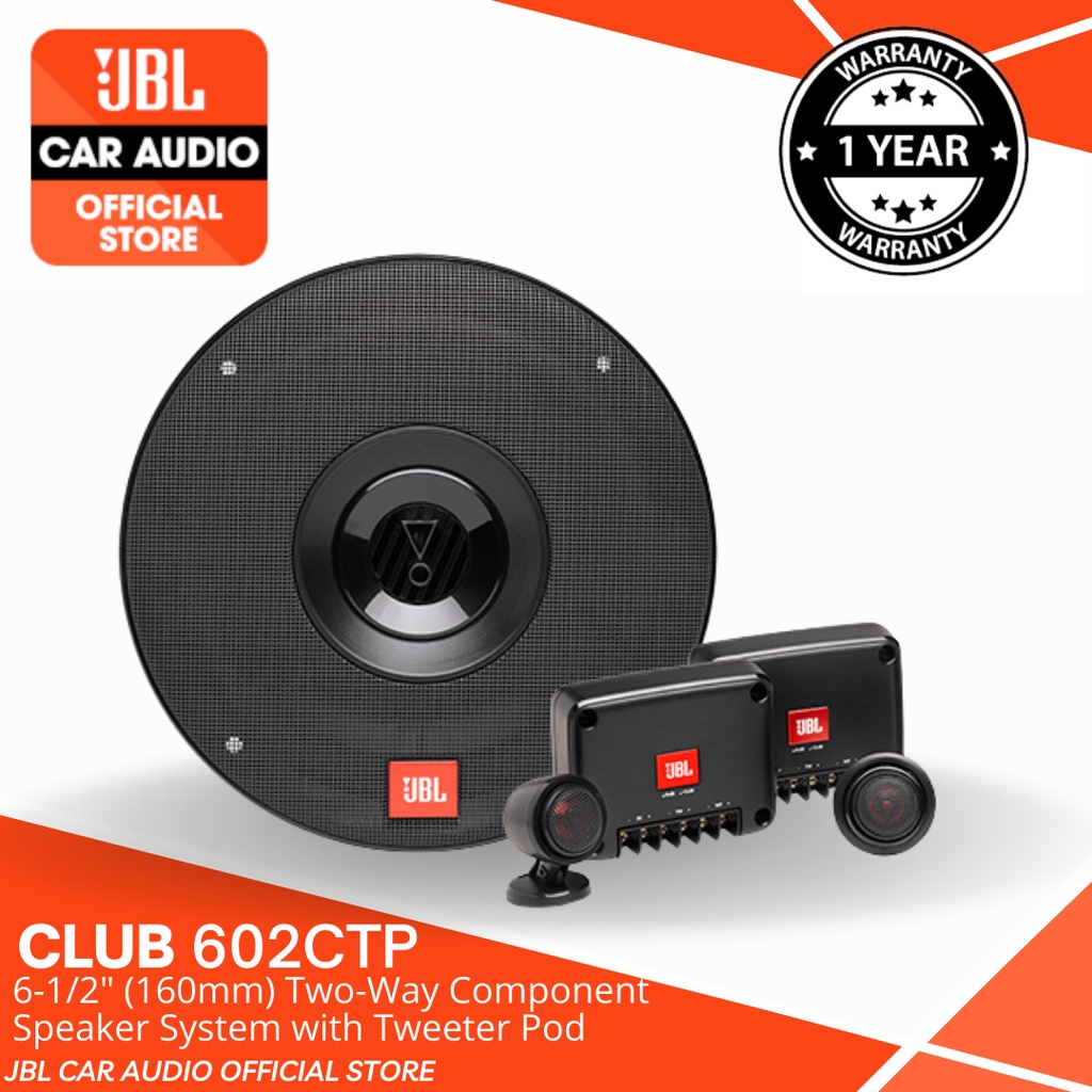 JBL Club 602CTP Two-Way Component Speaker System with Tweeter Pod (6.5"/160mm) | Shopee Malaysia