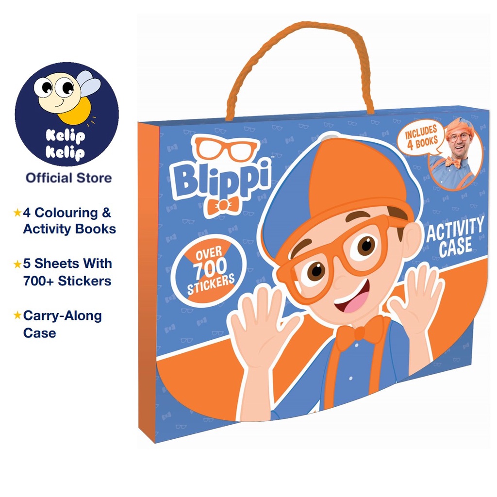 Blippi Book Gift Set Activity Case with 4 Colouring & Activity Books ...