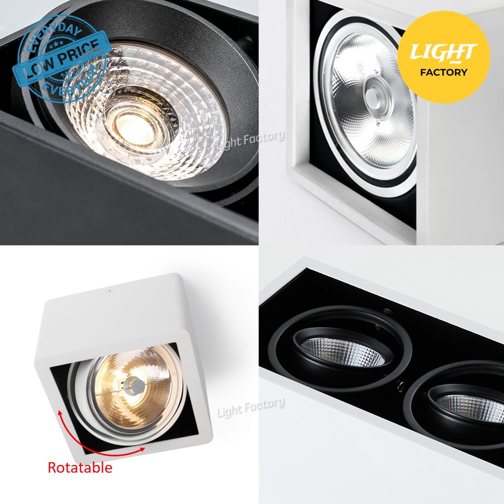 LED Surface Spotlight Eyeball Fitting GU10 MR16 Holder 1 Head 2 Head ...