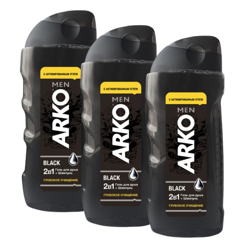 Turkish Premium Arko men Black 2 in 1 Shampoo Shower gel 3X260mL ...