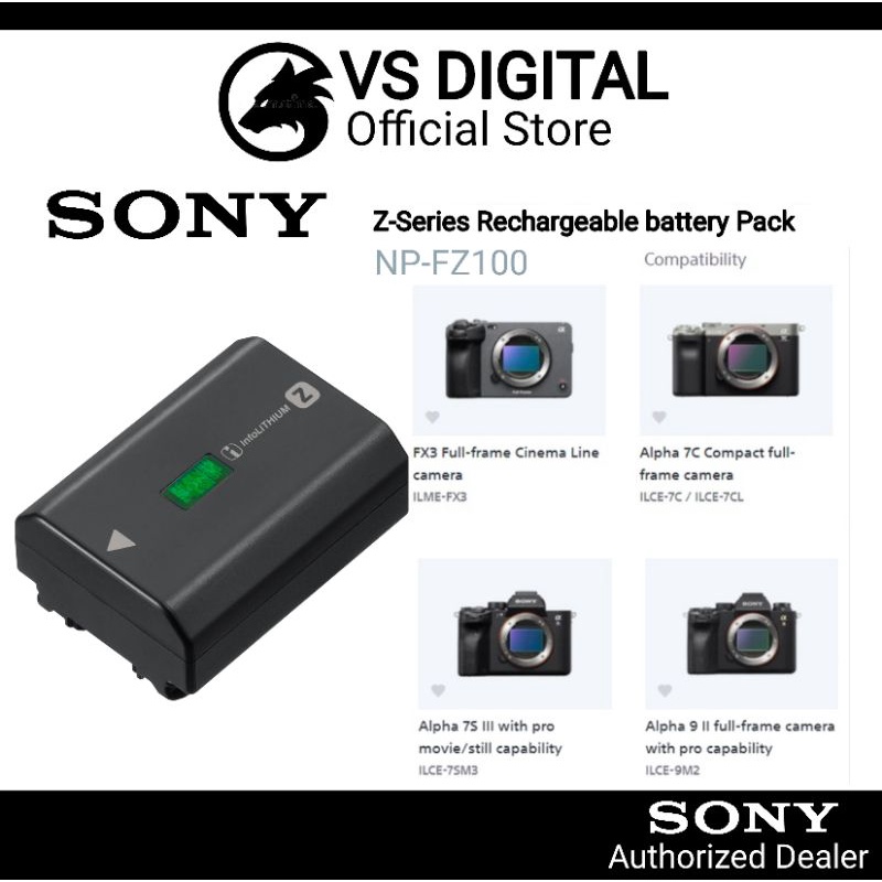 Sony NP-FZ100 , Sony FZ-100 Rechargeable Lithium-Ion Battery (2280mAh) (Sony Malaysia 2Year ...