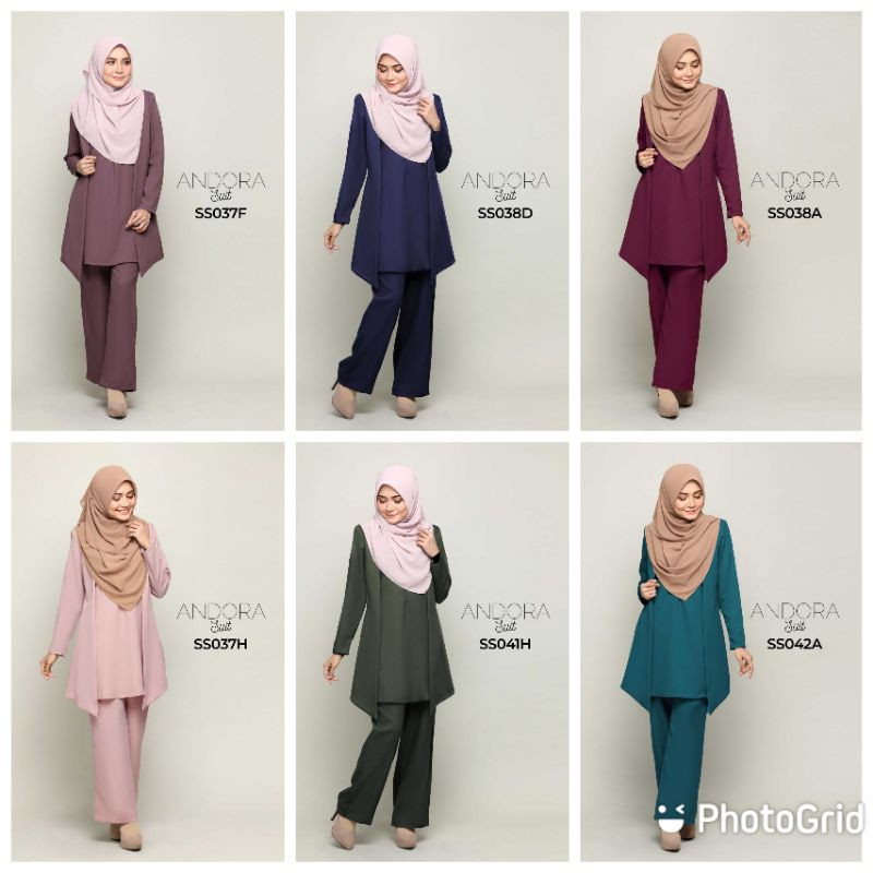 (andora suit)blouse +pants-baju raya pkp/baju muslimah labuh/kain ...