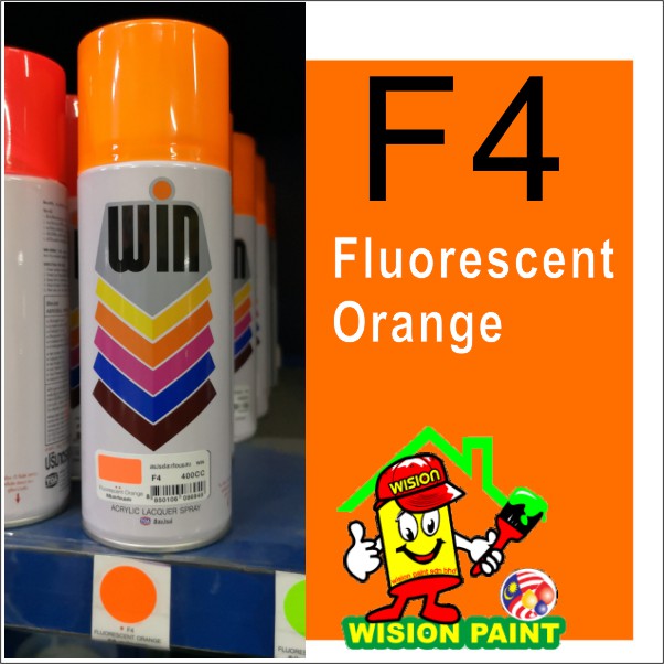 F4 FLUORESCENT ORANGE TOA WIN SPRAY AEROSOL SPRAY PAINT ( 400CC ...