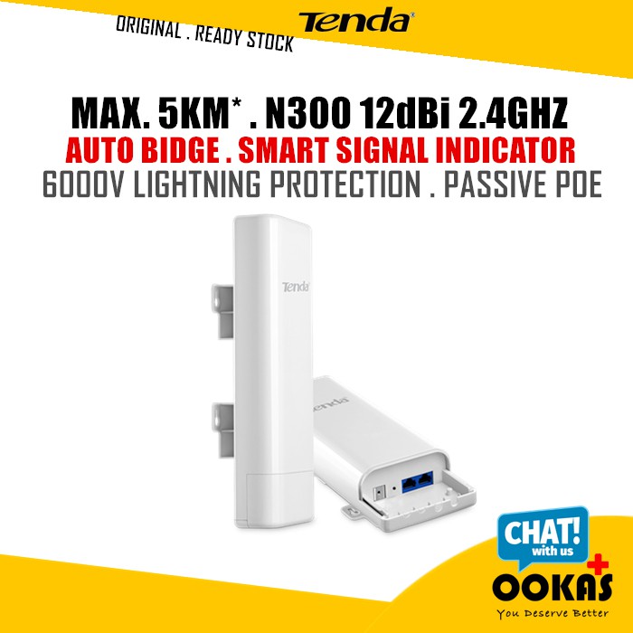 Tenda o3 v2 5km long distance 12dbi point to point outdoor wireless ...