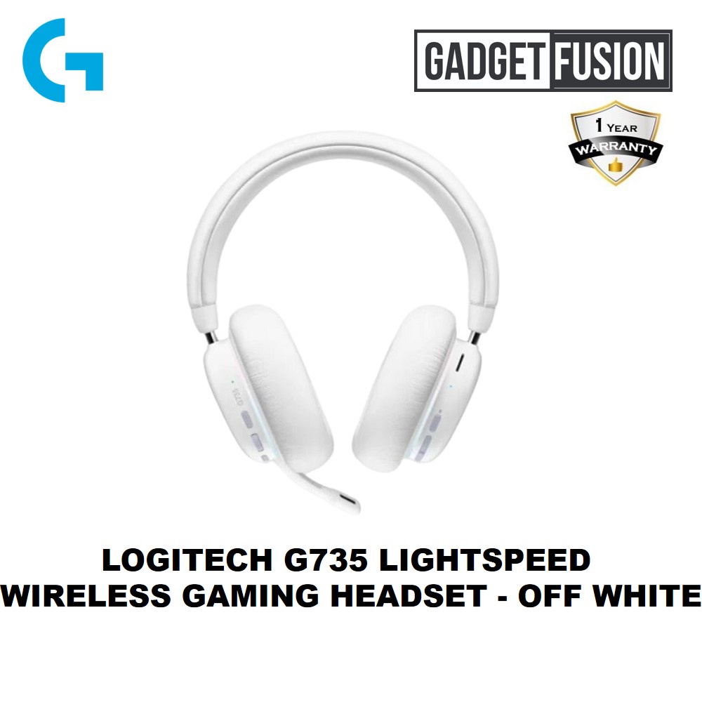 LOGITECH G735 LIGHTSPEED WIRELESS GAMING HEADSET - OFF WHITE | Shopee ...