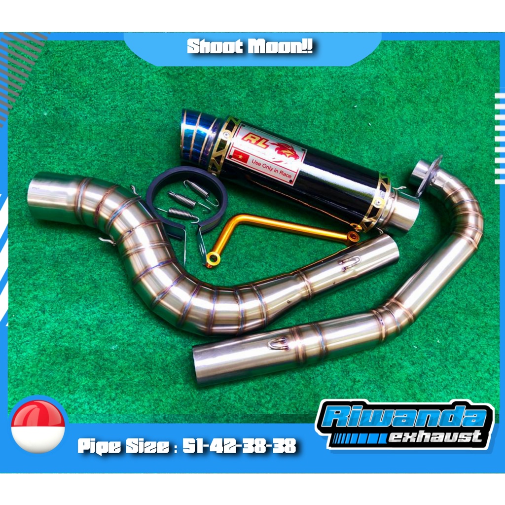 Red Leo Exhaust 38MM LC135 V1 V2 5S Y15 Y15ZR RS150 SUZUKIBELANG FZ150i ...