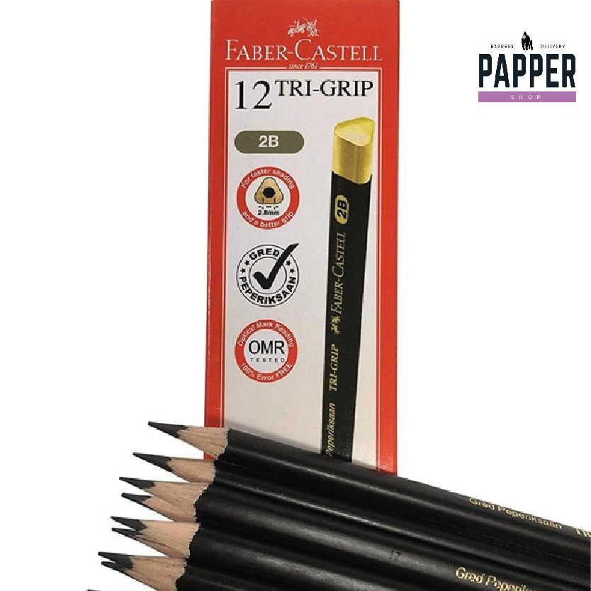 Faber Castell Tri Grip 2B Pencil | Shopee Malaysia