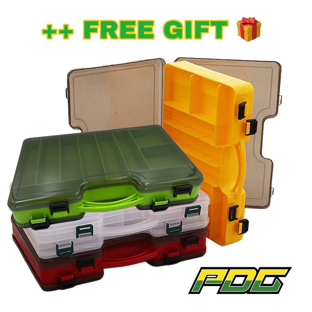 PDG 2 Sided Box Fishing Box MH Box Lure Box 2 Side Compartment Box Soft ...