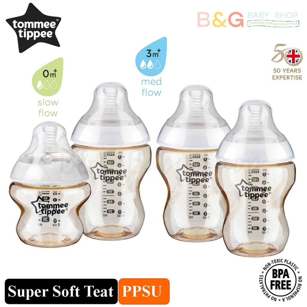 Tommee Tippee Close To Natural Anti Colic PPSU Baby Milk Feeding Bottle Botol Susu Bayi 5oz ...