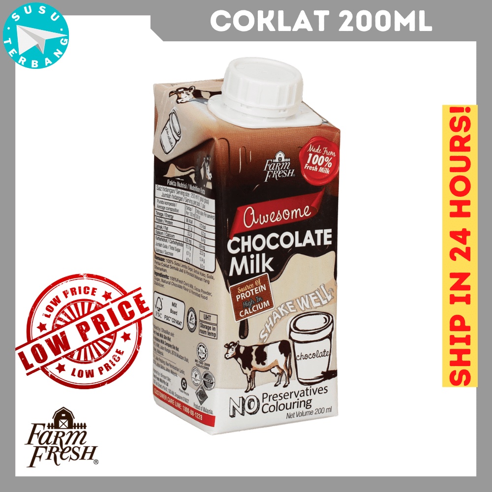 Susu Farm Fresh Coklat UHT 200ML (Chocolate Milk) | Shopee Malaysia