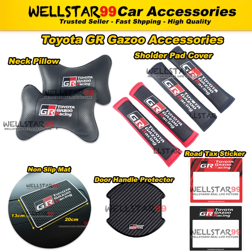 TOYOTA GR GAZOO RACING NON SLIP MAT 20x13cm Shoulder Pad Door Handle ...