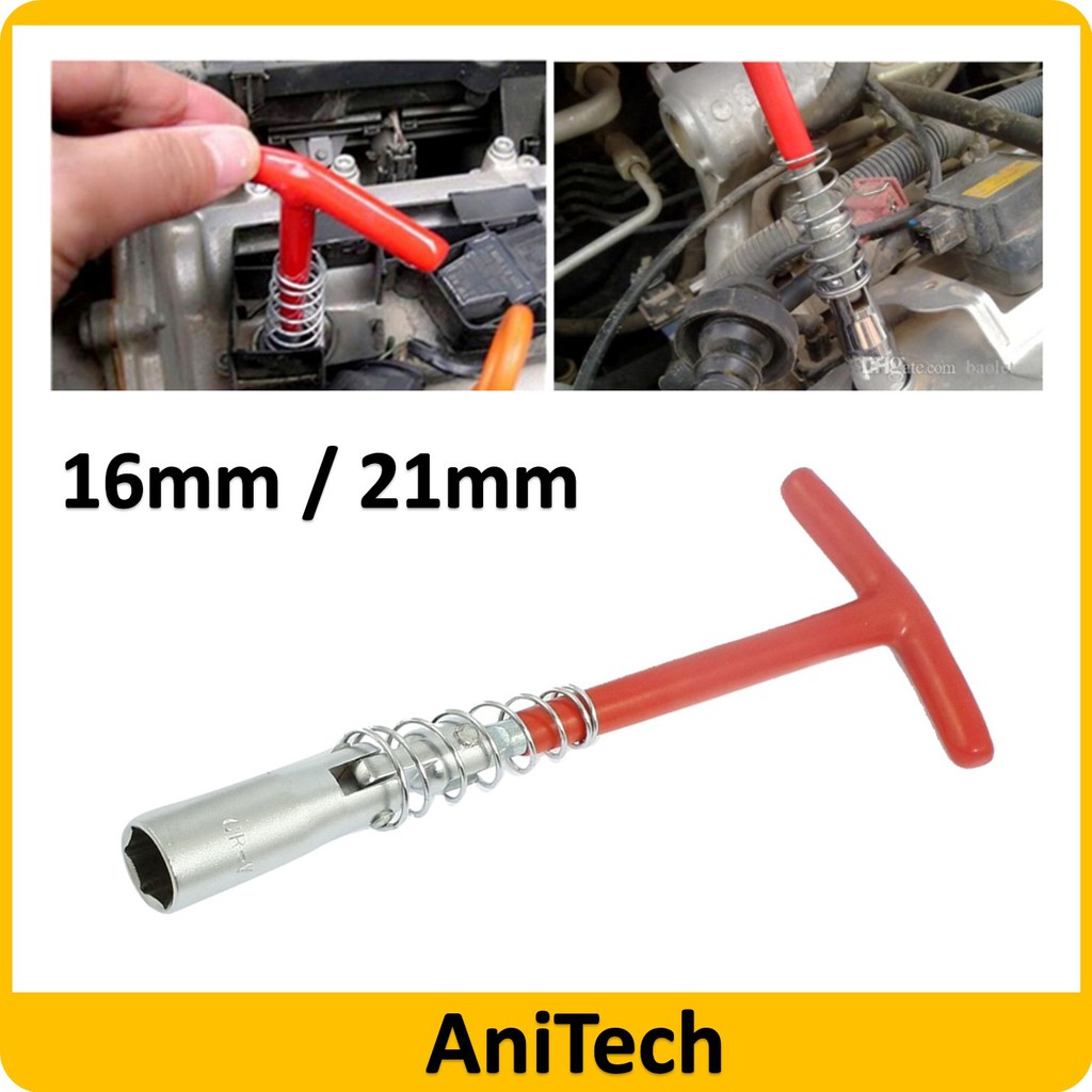 360° SPARK PLUG T WRENCH CAR MOTOR VEHICLE 16mm 21mm Flexible Sparkplug ...