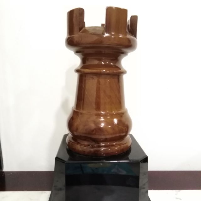 Chessmart Solid Wood Large Challenge Rook Trophy 27cm (10.5") | Shopee ...