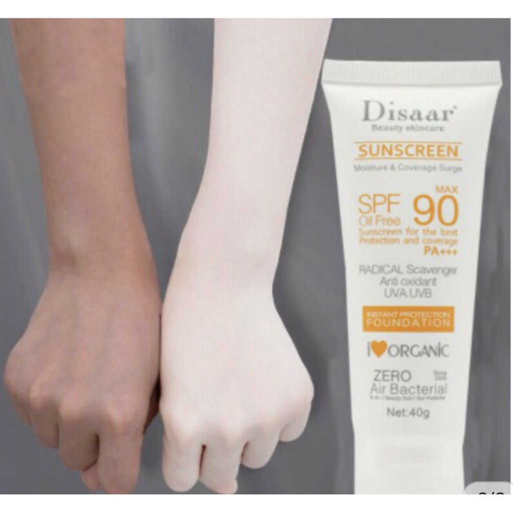 Disaar Sunscreen SPF 90 Moisturizing Whitening Sunblock Cream UVA UVB ...