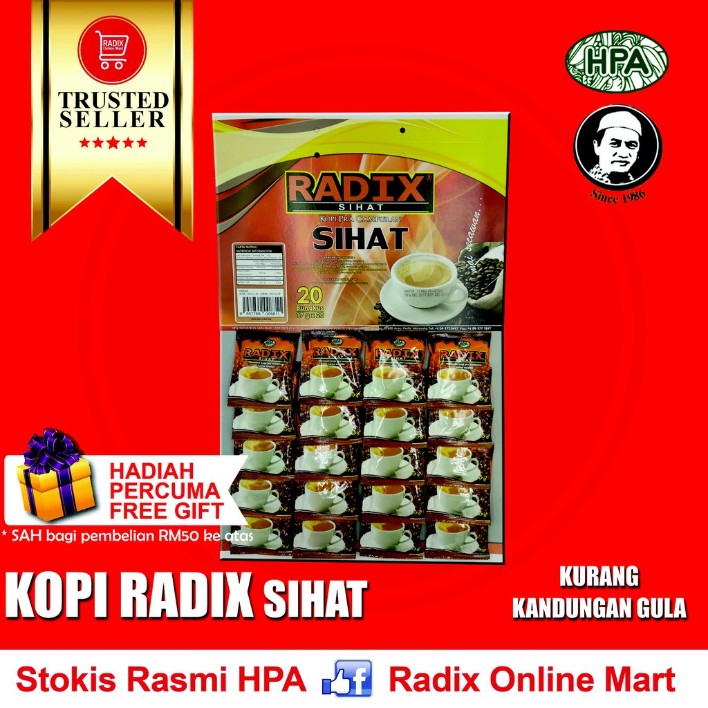 HPA COFFEE HEALTHY / KOPI RADIX SIHAT 20 x 17g | Shopee Malaysia