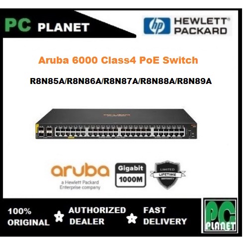 Aruba 6000 R8N85A/R8N87A/R8N88A/R8N89A Class4 PoE 12/24/48-PORT 2SFP ...