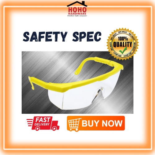 Safety Eye Protection PPE Glasses Goggle Spec Yellow Clear | Shopee ...