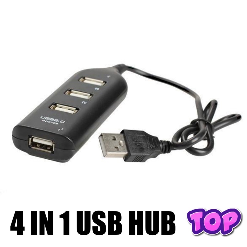 4 In 1 Mini 4 Port Portable USB 2.0 Multi Extension Adapter Cable For ...