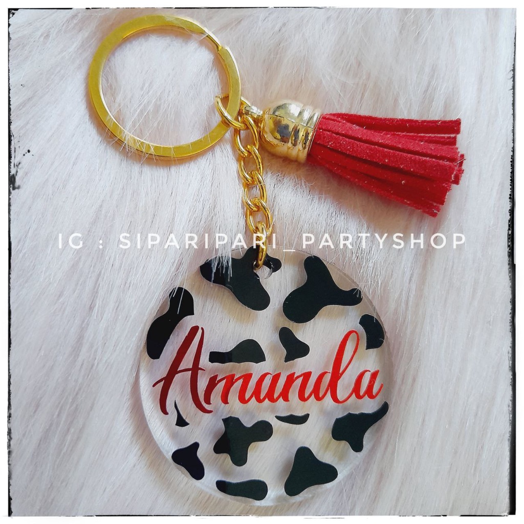 Keychain Nama Acrylic Arkalik Untuk Hadiah Doorgift Animal Print ...