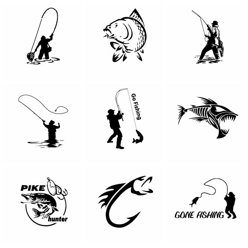 Fishing Car Stickers Creative Vinyl Sticker On Car Stickers And Decals ...