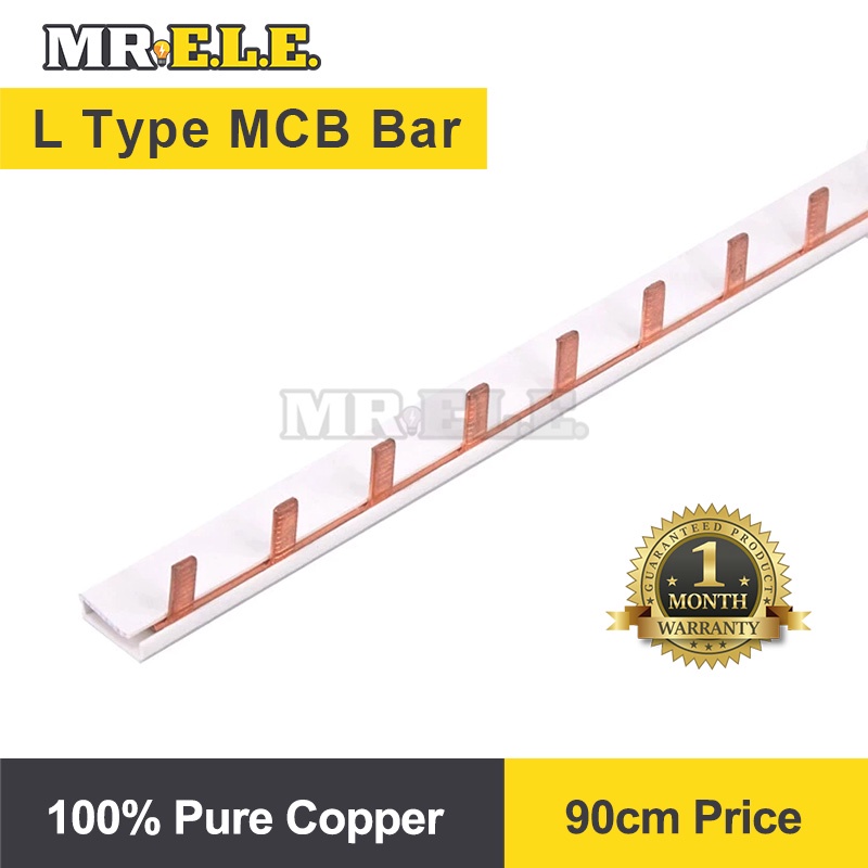 L Type MCB Bar Busbar Copper Bar 50pcs 90cm(63a)(Single Phase) | Shopee ...