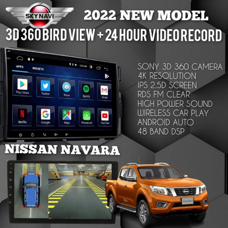 NISSAN NAVARA (ALL MODEL) SKY NAVI 3D 360 BIRD VIEW + DVR RECORDER ...