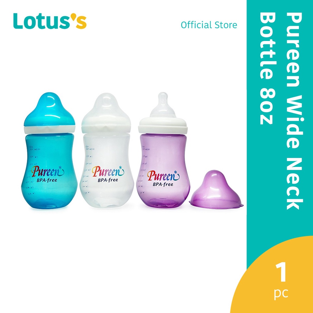 Pureen Wide Neck Bottle 8Oz PWN 02 (Assorted Colour) | Shopee Malaysia