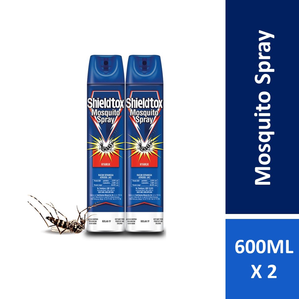 Shieldtox Mosquito Spray Aerosol 600ml x 2s | Shopee Malaysia