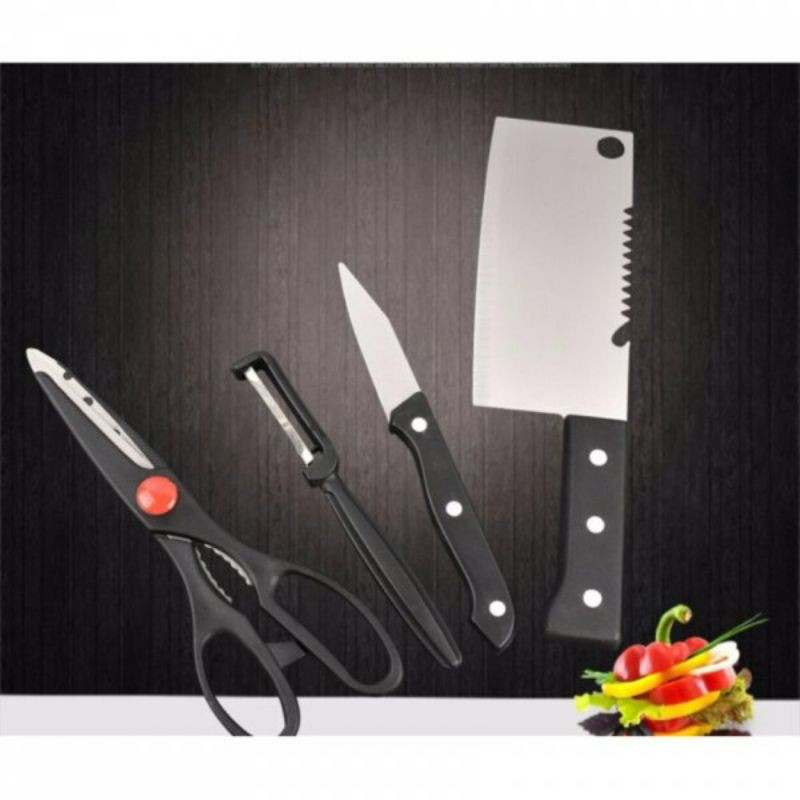 set of 4 Stainless Steel Kitchen Knife Set Kitchen Utensil (DT456 ...