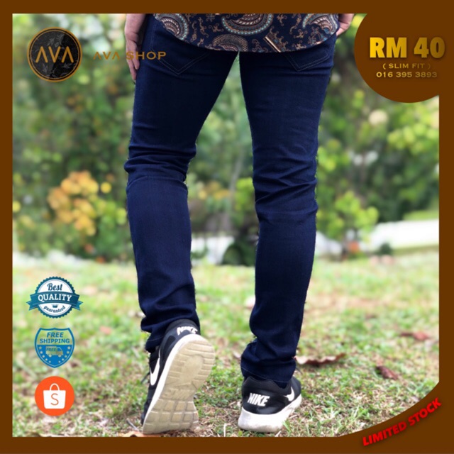 SELUAR JEANS SLIM FIT (Ready Stock) | Shopee Malaysia
