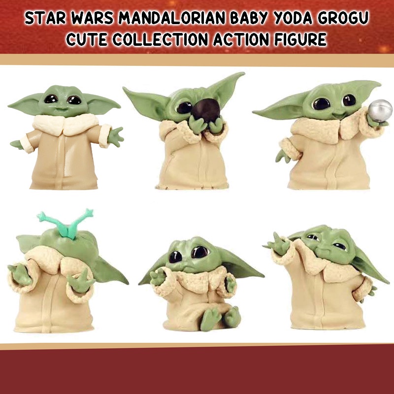 Star Wars Mandalorian Baby Yoda Grogu Cute Collection Action Figure Toy ...